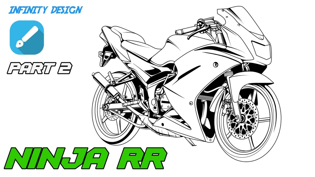 membuat vector motor ninja rr | part 2 || infinity design - YouTube