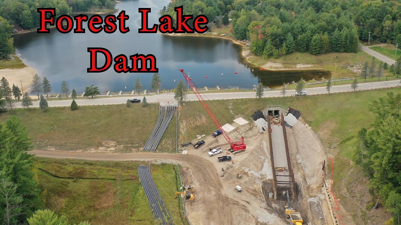 Forest Lake Dam Construction Repair Work Progress! - Work Starting on ...