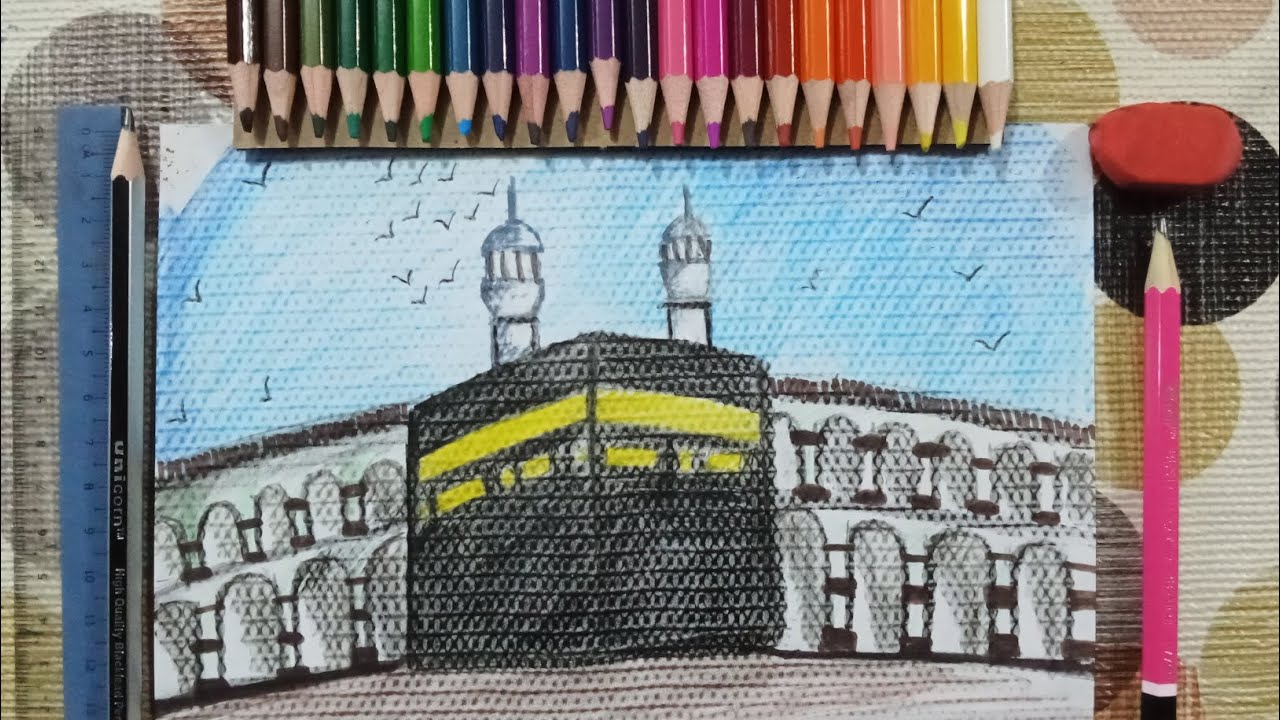 Learn kaaba drawing easy step by step with @RAMSIDAH_SANHIN - YouTube