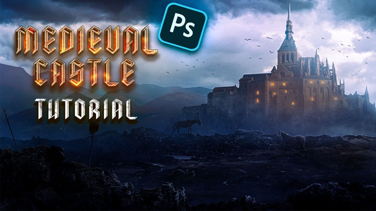 How To Create a Medieval Castle in Photoshop - YouTube