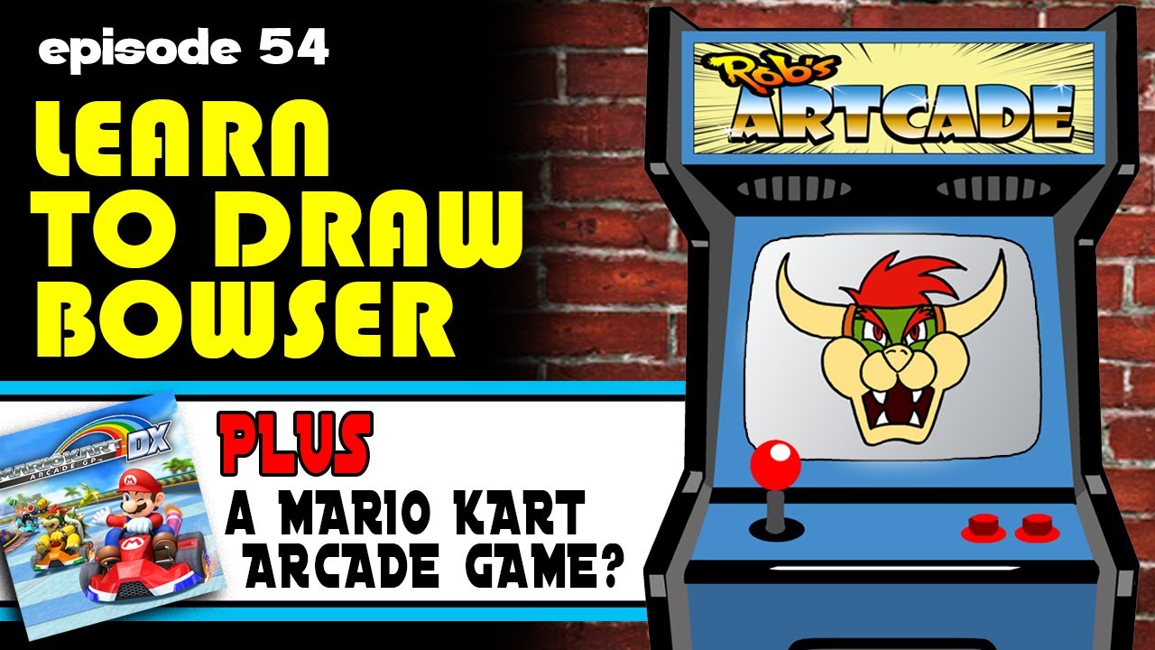 How to Draw Bowser and a quick look at the Mario Kart Arcade game - YouTube
