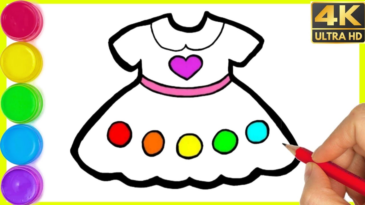 Frock Drawing | How to draw frock with heart | Frock Drawing easy step ...
