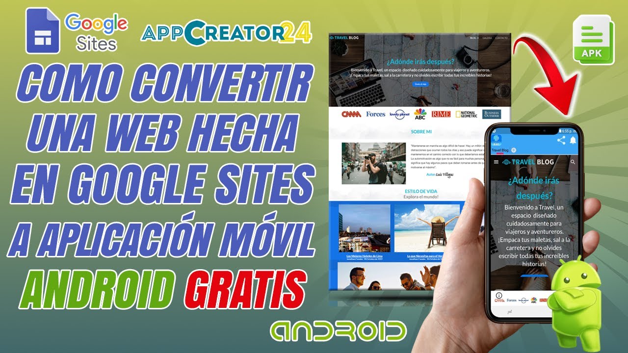 Convertir una WEB de GOOGLE SITES en un Aplicativo Móvil (APP ...