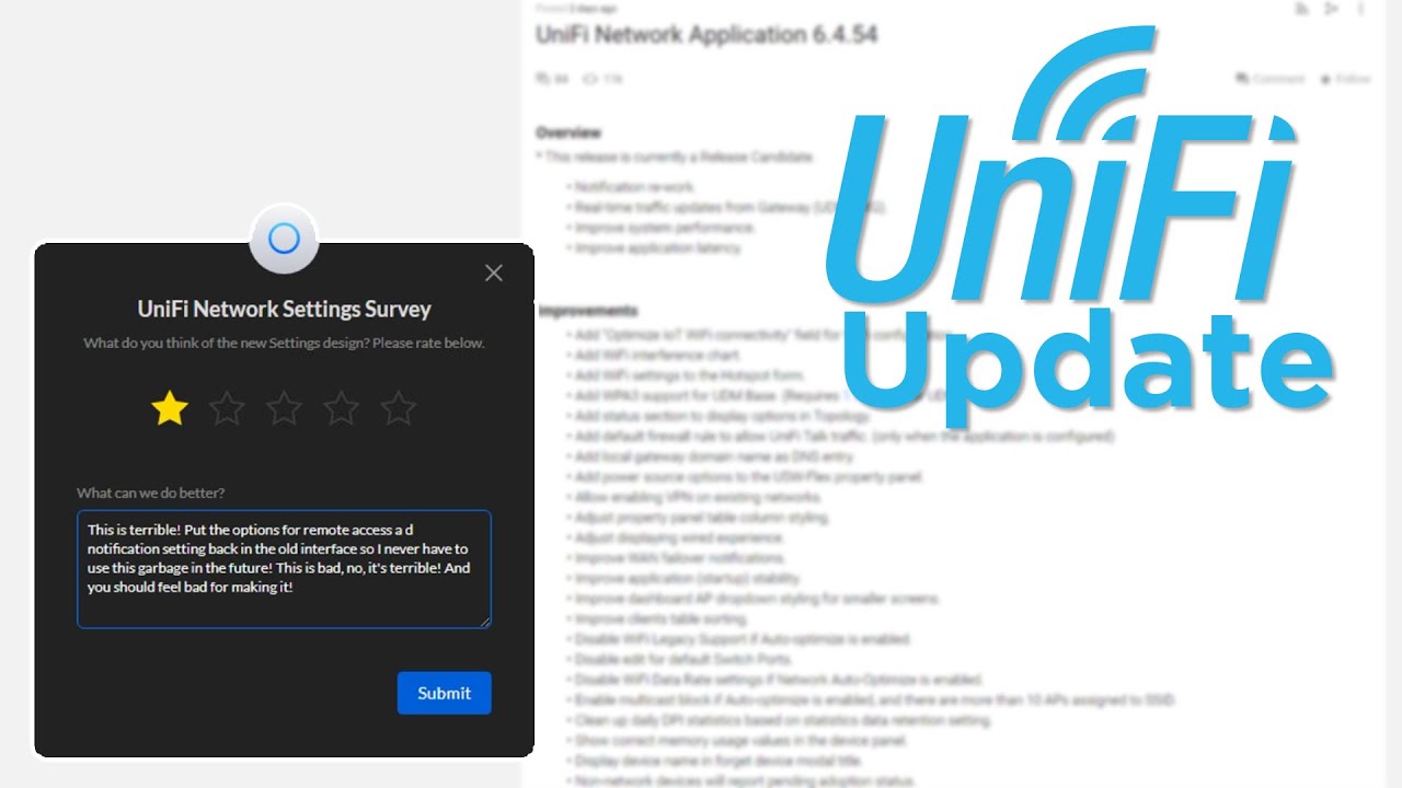 Unifi Update! LOTS of Changes! 6.4.54 - YouTube