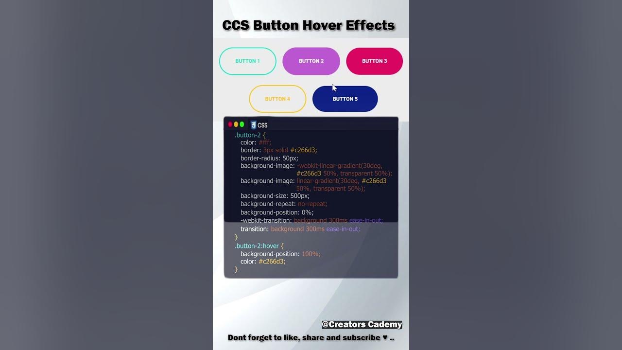 CSS Buttons Hover Effects | Quick Guide | #CSS3 tips and Tricks - YouTube