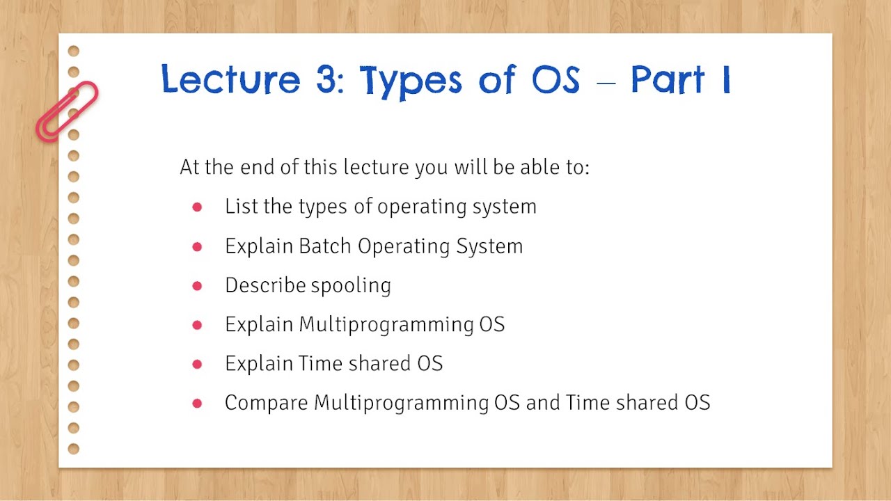 Types of OS part I - YouTube