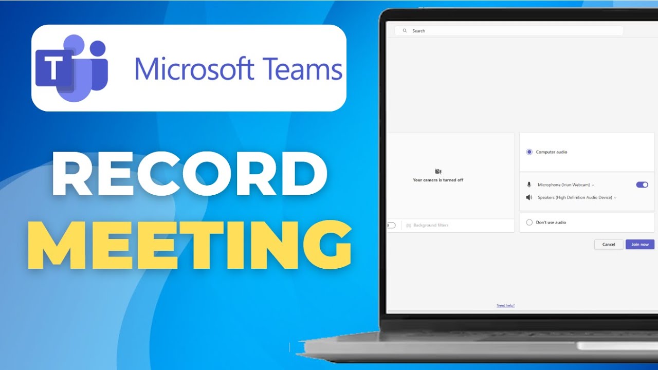 How to Record Microsoft Teams Meeting with Audio - YouTube