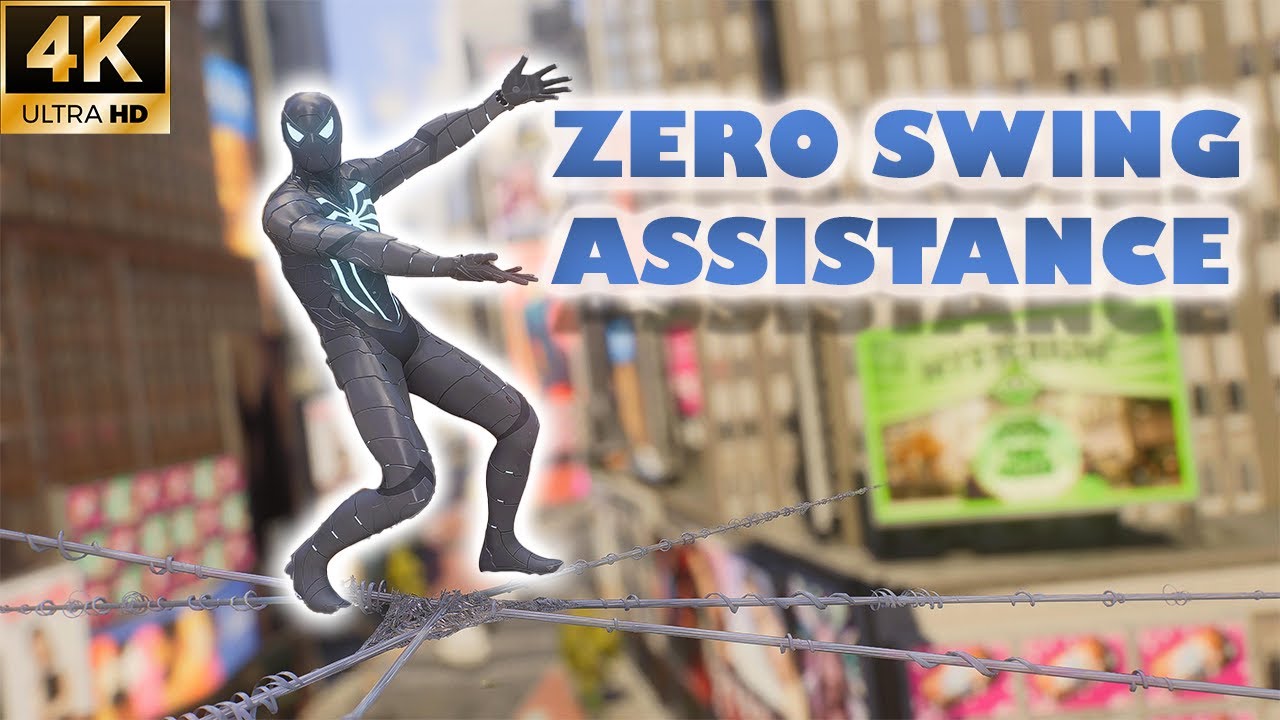 SWINGING WITH 0 SWING ASSISTANCE - MARVEL'S SPIDER-MAN 2 (4K, 60 FPS ...