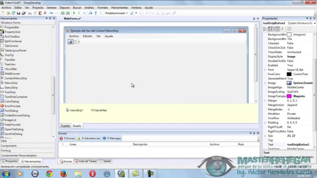 88 - Trabajando con el Control ToolStrip (C#) - YouTube