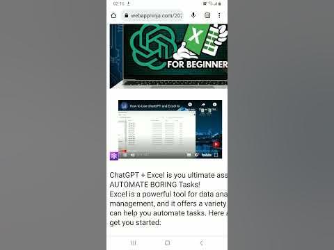 ChatGPT + Excel is you ultimate assistant to AUTOMATE BORING Tasks! WebAppNinja.com - YouTube
