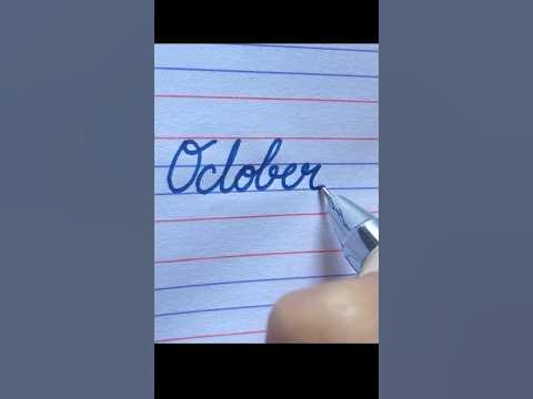 Write "October" in cursive writing #cursivewriting #october - YouTube