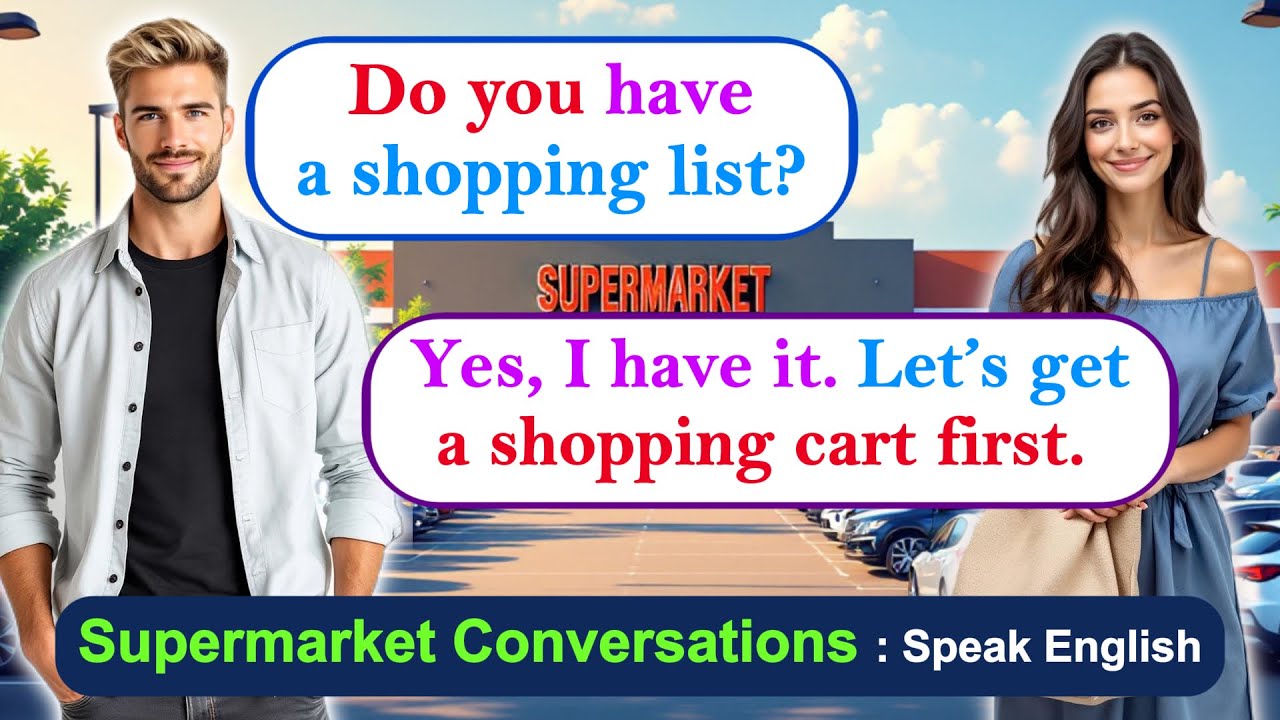 Supermarket English Conversations 🛒 | Real-Life Shopping Phrases ...