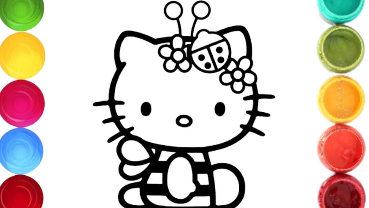 Hello Kitty Bee Drawing, Painting and Coloring for Kids & Toddlers ...