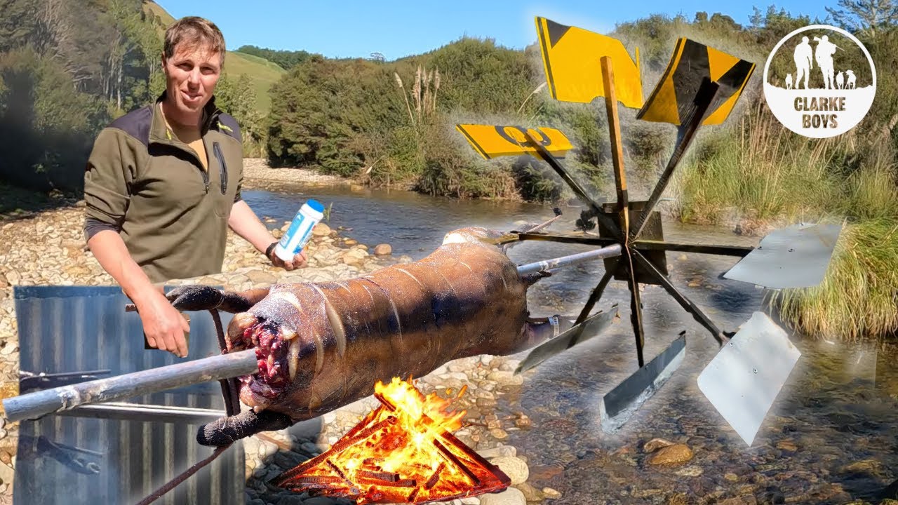Ultimate Spitroast Waterwheel Catch And Cook Youtube
