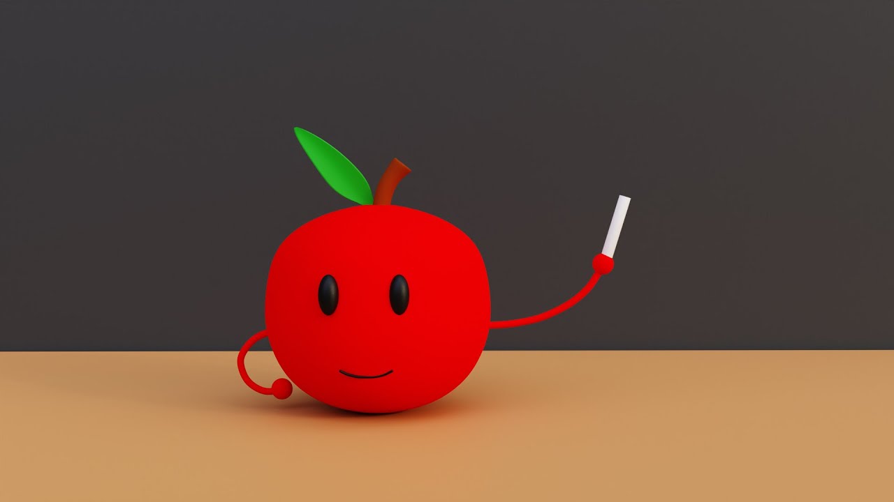 Teacher apple character Blender Tutorial - YouTube