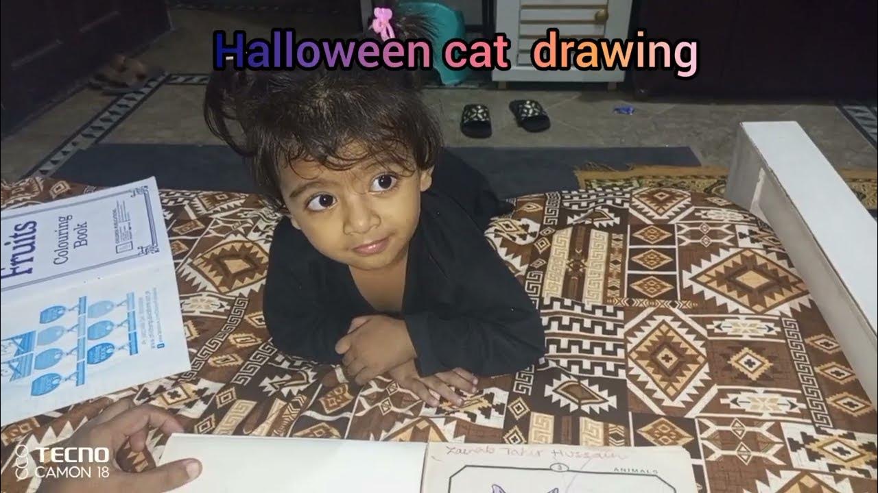 How to Draw Halloween Cat like a Pro | Super Easy Scratch Art Tutorial ...