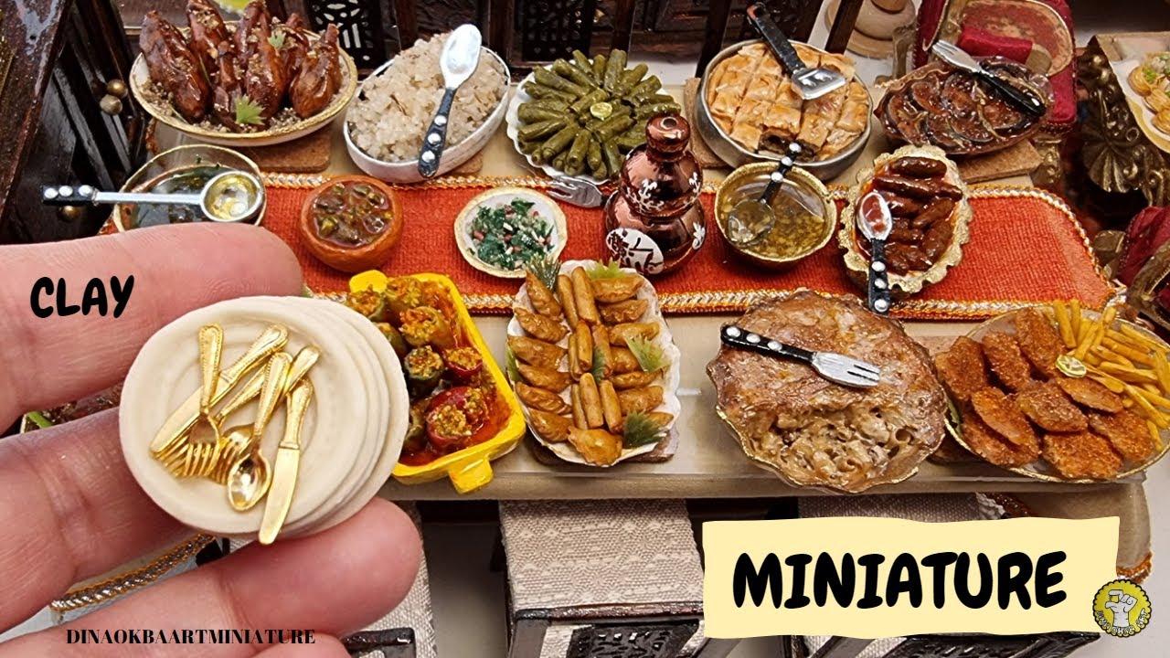Mini dinner party with clay - YouTube