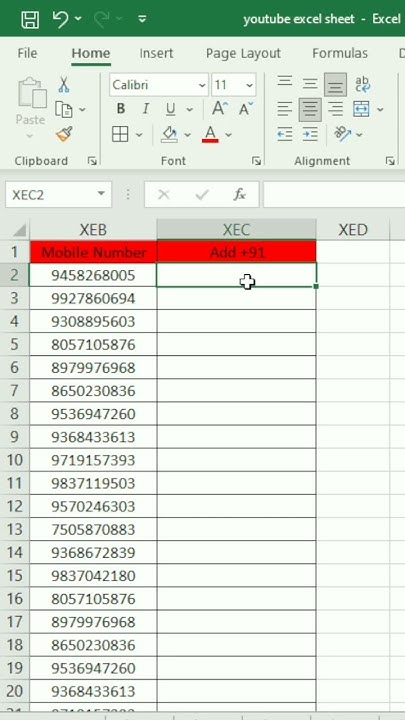 add country code to phone number in excel #shorts #excel #shortsfeed #msexcel #tranding # ...