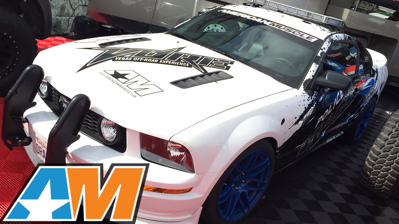 SEMA 2015: DRAGG Police Car Drifting- 2015 Mustang EcoBoost - YouTube