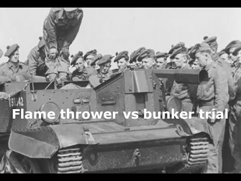 Flame thrower vs bunker trial 1944 - YouTube