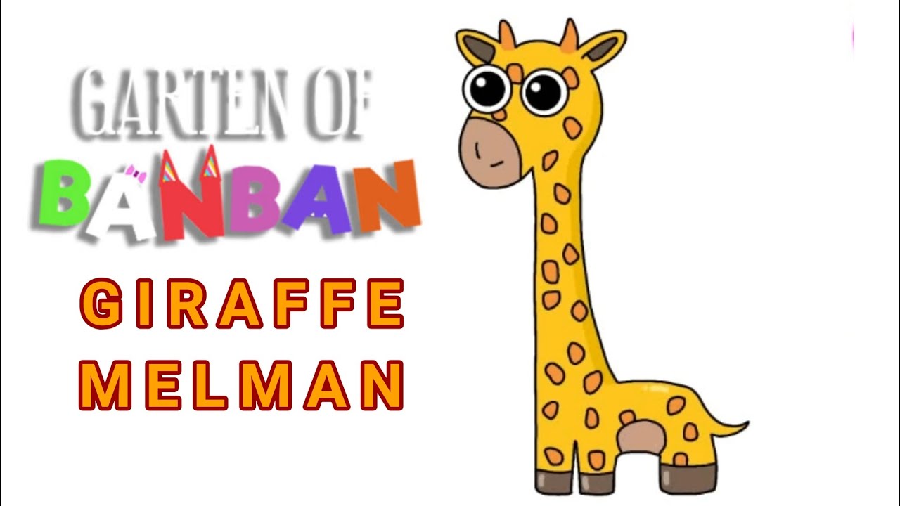 How to draw Giraffe Melman | Garten of Banban | Simple drawing tutorial ...