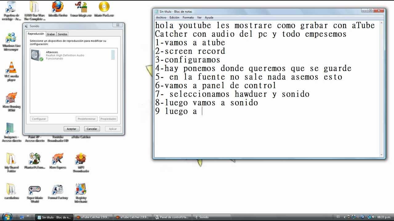 como grabar audio con atube catcher - YouTube