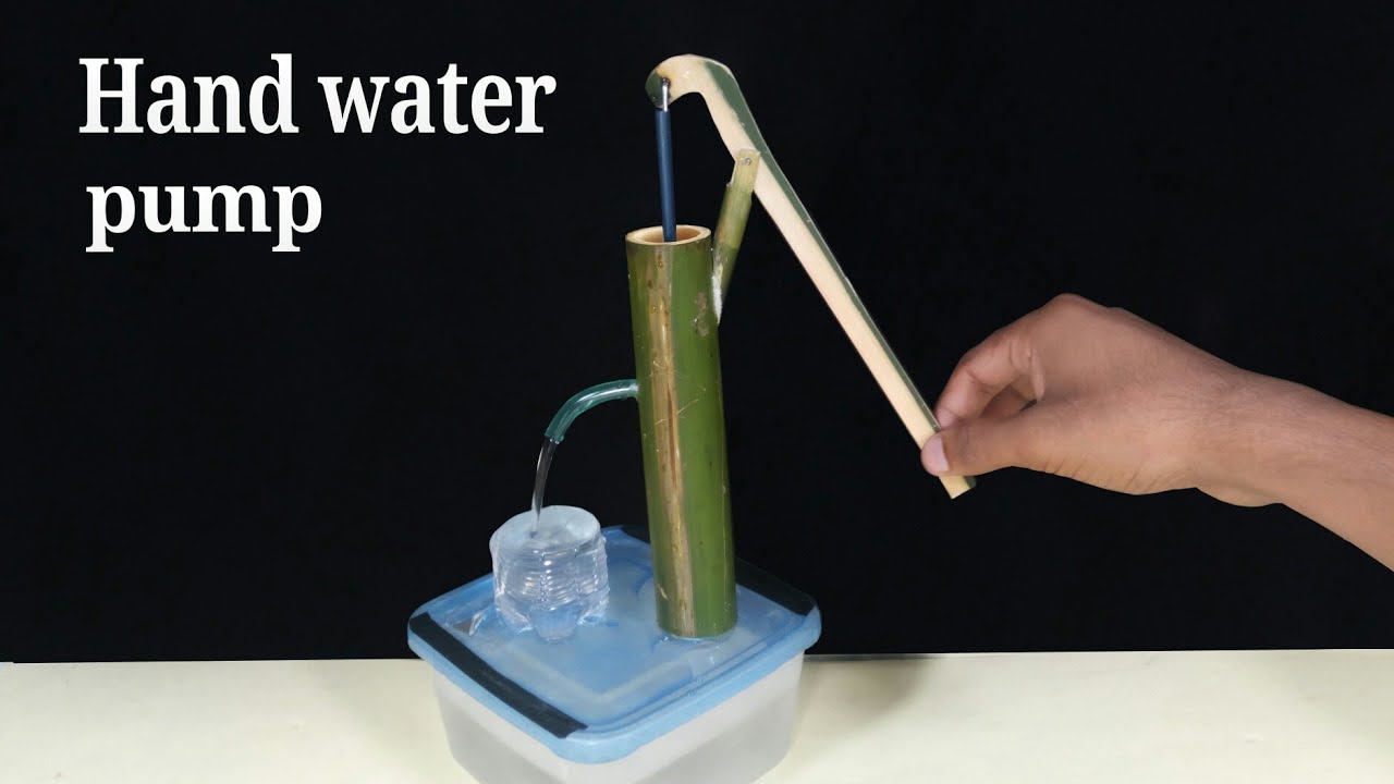 How to make a hand Water Pump using Bamboo - YouTube