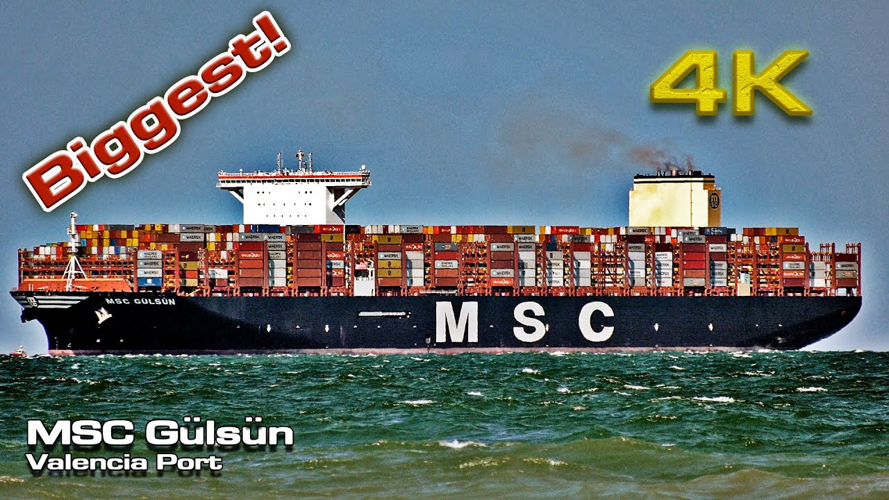 World's Biggest Container Ship MSC Gülsün at Valencia! [4k 50p] - YouTube