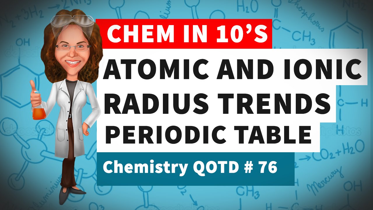 Atomic and Ionic Radius Trends in the Periodic Table - YouTube