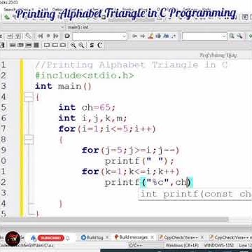 Printing Alphabet Triangle in C Programming | Prof.Antony Vijay #shorts ...