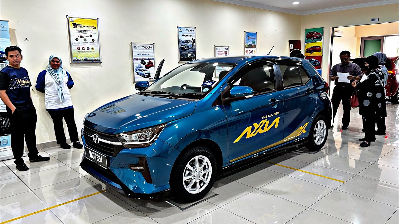 New 2023 Perodua Axia Coral Blue Color | in depth walkaround - YouTube