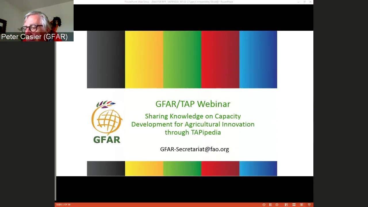 GFAR/TAP webinar on "Sharing Knowledge on Capacity Development through ...