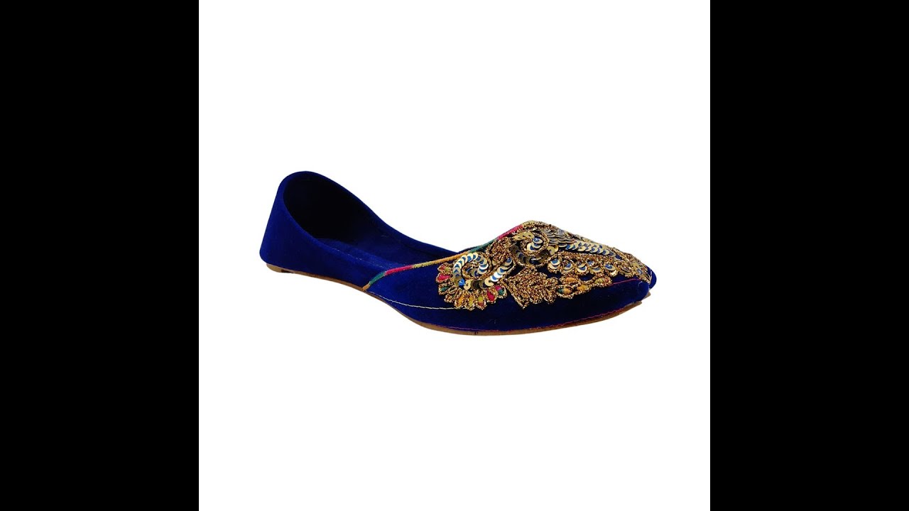 Blue Khussa For Women KH0541 - YouTube