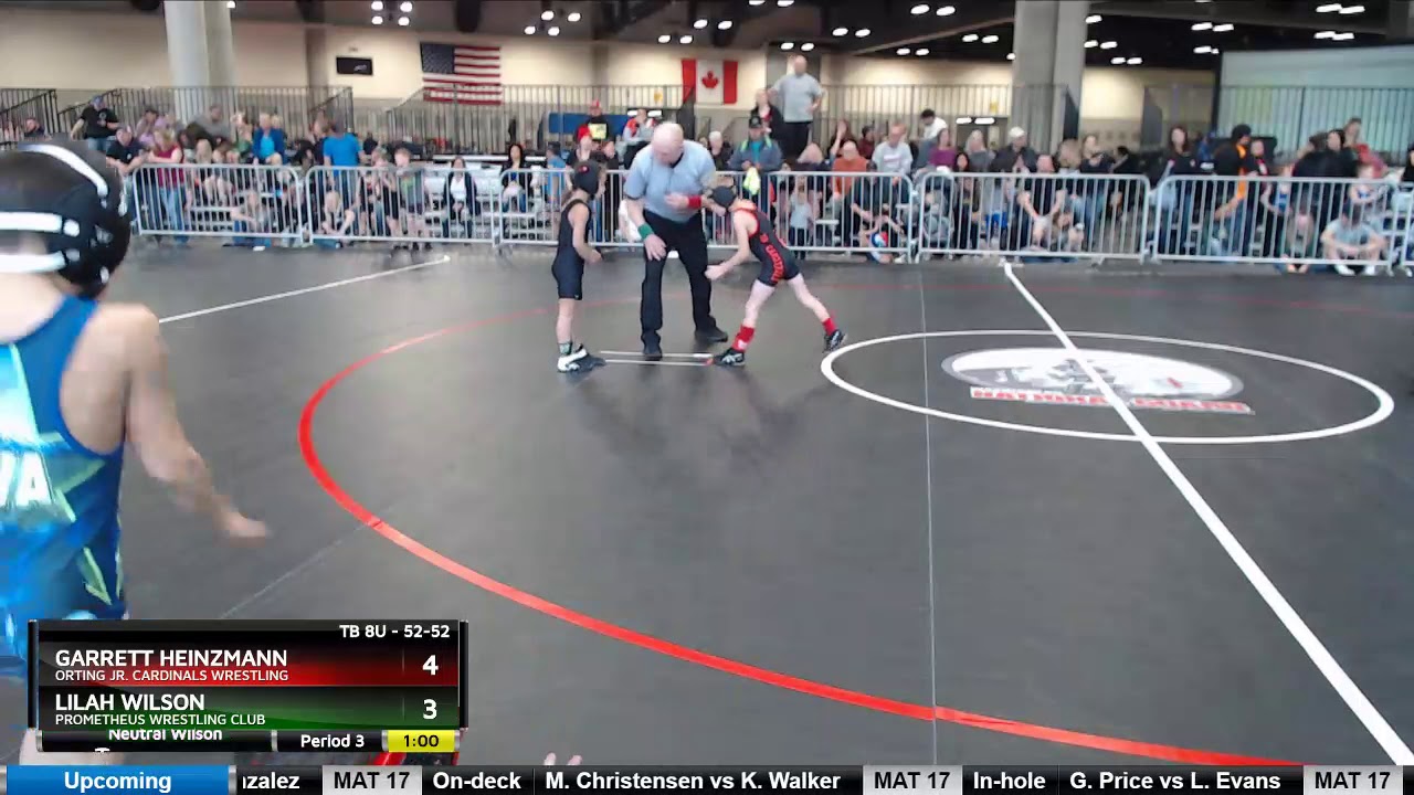 TB 8U 52-52 Lilah Wilson Prometheus Wrestling Club Vs Garrett Heinzmann ...