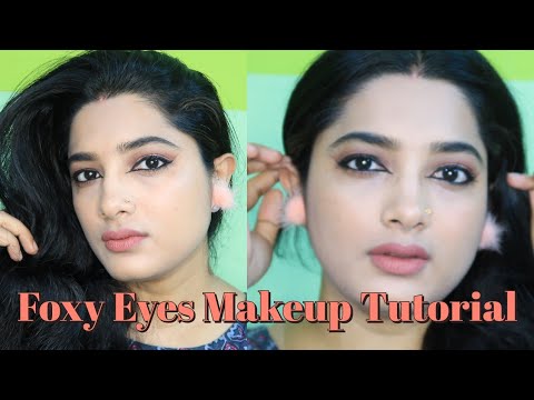 I Tried the FOXY Eye Makeup Tutorial|Eye Lift Makeup |Trending Eye makeup Tutorial|Harsha| - YouTube
