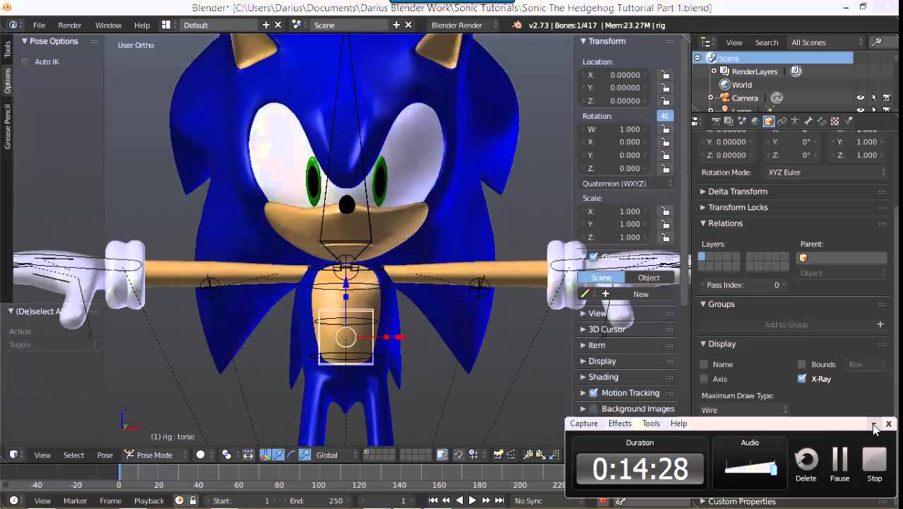 Beginners Tutorial: Modeling Sonic The Hedgehog: Part 11 - YouTube
