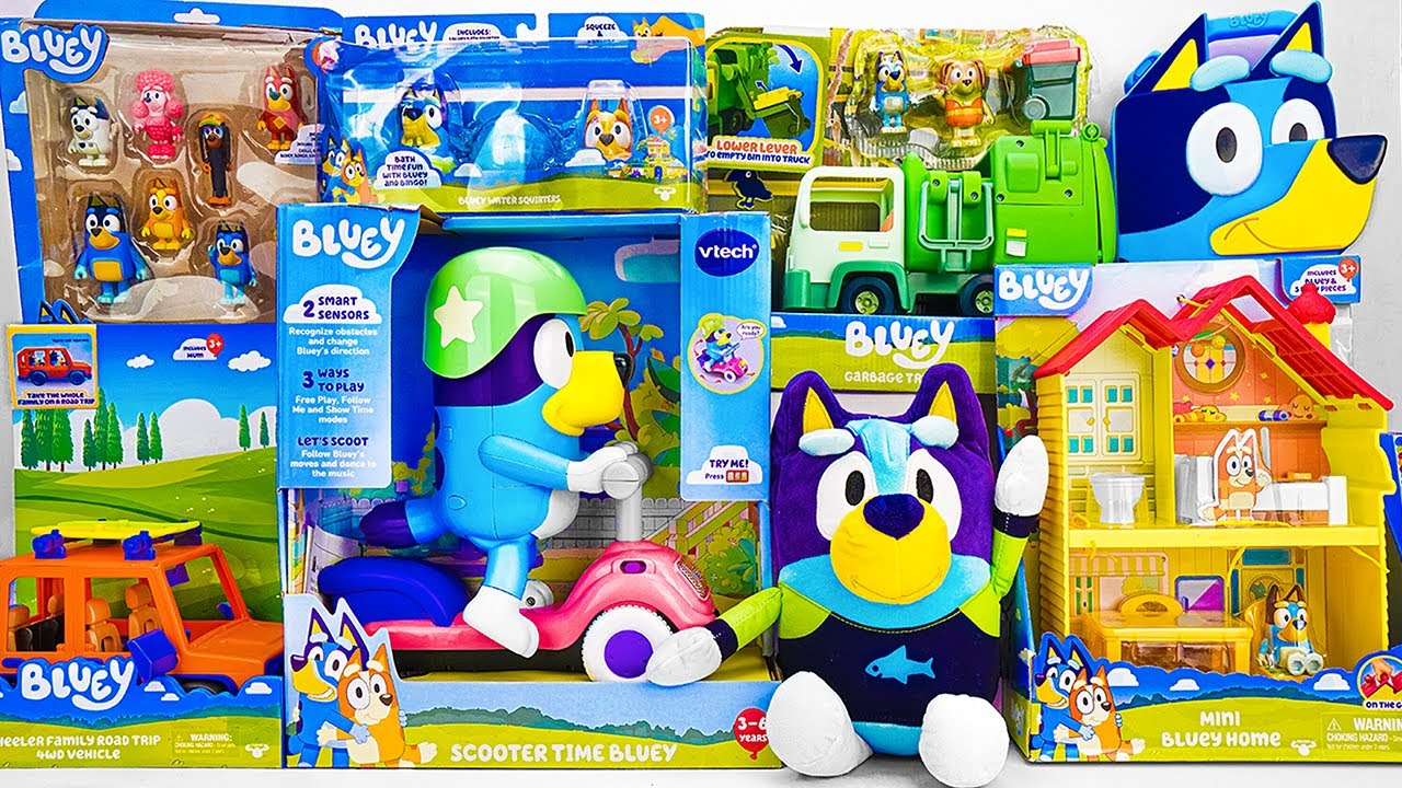 Bluey Toy Collection Unboxing Review 💙 Vtech Scooter Time Bluey🛴Bluey ...