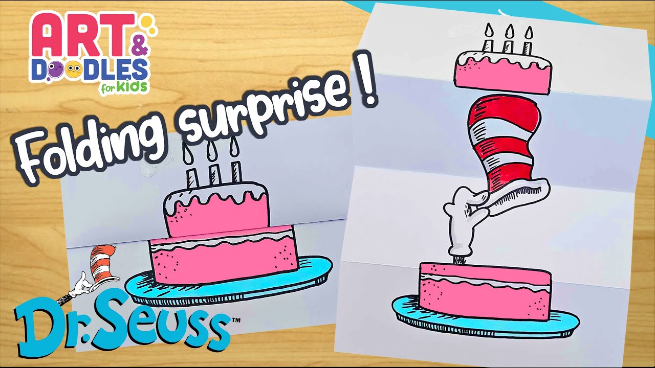 How to draw DR. SEUSS | FOLDING SURPRISE | Art and doodles for kids ...