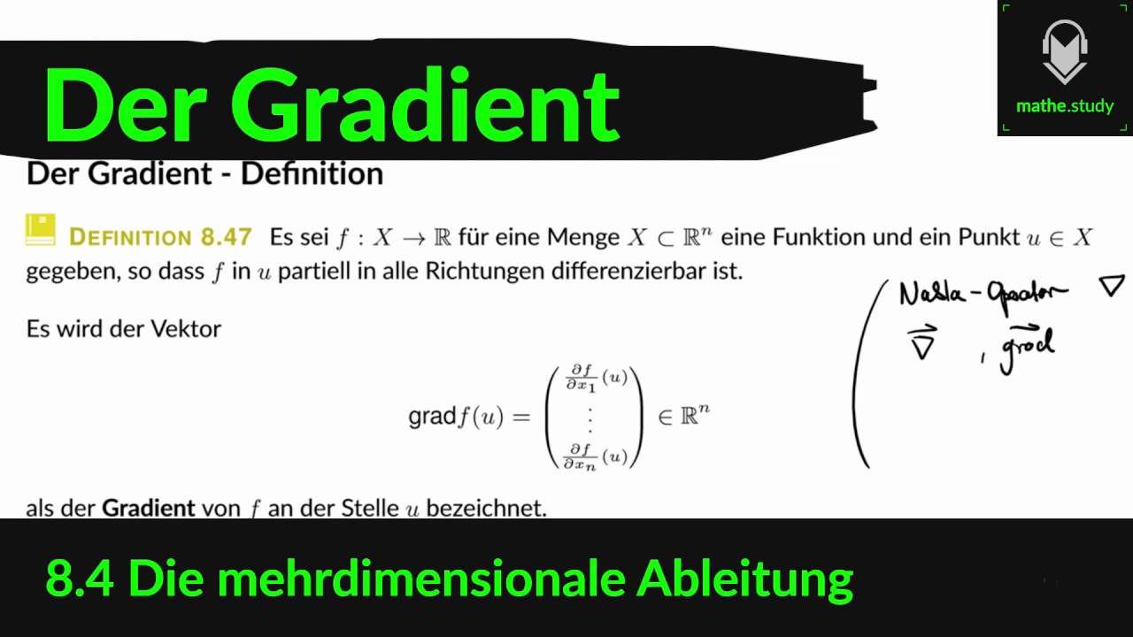 Der Gradient (10/11) [ by MATHE.study ] - YouTube