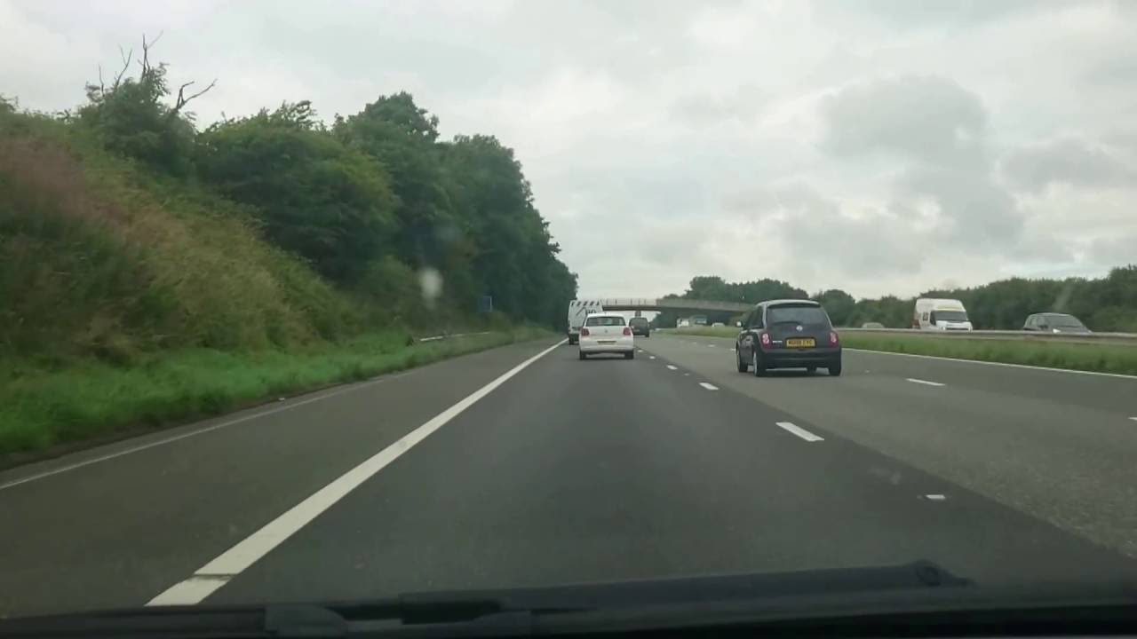 M6 north J34 Lancaster to Carnforth, last day of old dangerous slip ...