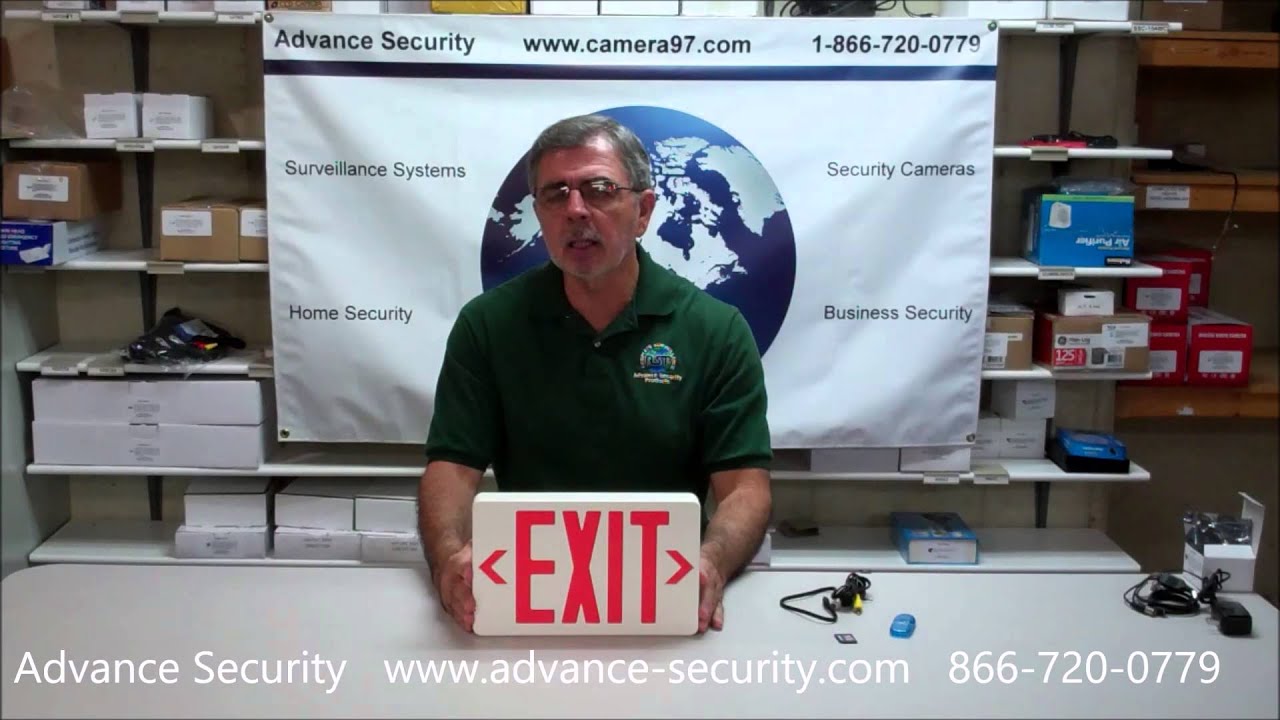 CCMHQ-1091CX Exit Sign DVR Hidden Camera by Advance Security - YouTube