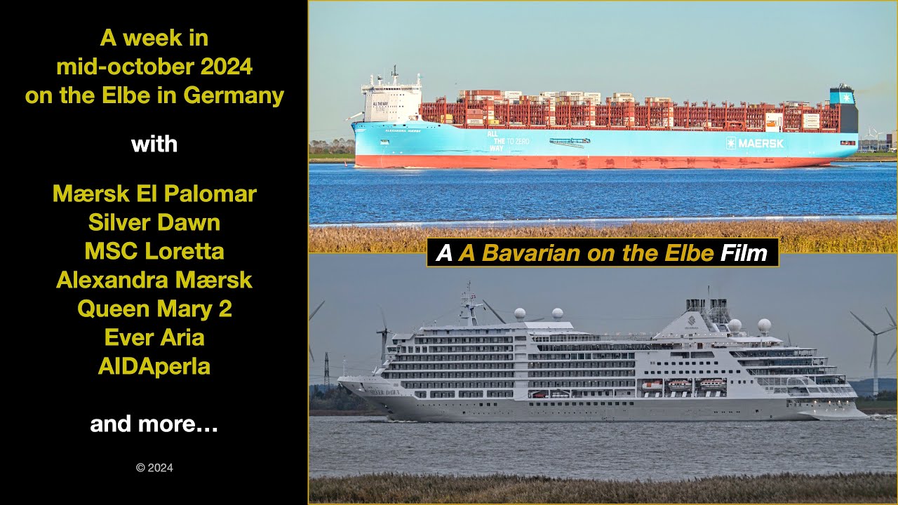 A week on the Elbe in mid october 2024, with Ever Aria, Queen Mary 2 ...
