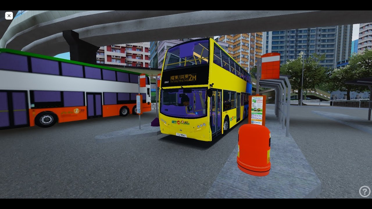 [Roblox1,089]【首次更換MMC城巴新塗裝】5842 TJ 5561 CTB 2M 筲箕灣 ↺ 西灣河 (下層展望/有報站/循環線 ...