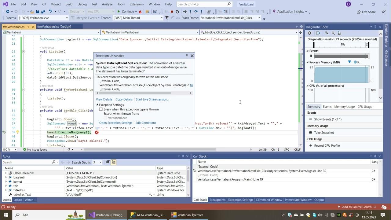 C# Veritabanı İşlemleri-2(Ekleme,Listeleme,Arama,Silme,Güncellemede ...