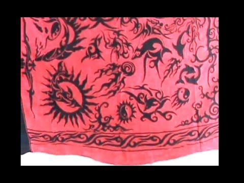 batik sarong fuchsia sarong primitive tattoo design WholesaleSarong.com