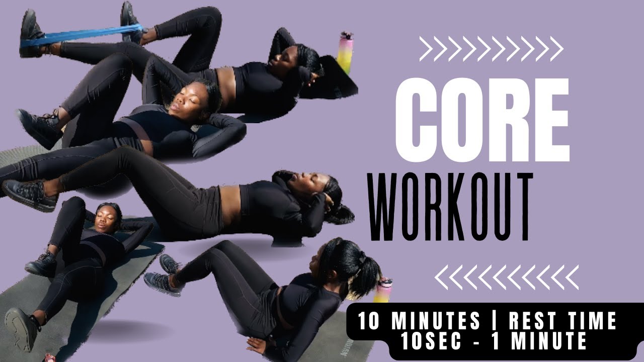 INTENSE 10 MIN CORE WORKOUT | 10 SEC TO 1 MIN REST TIME - YouTube