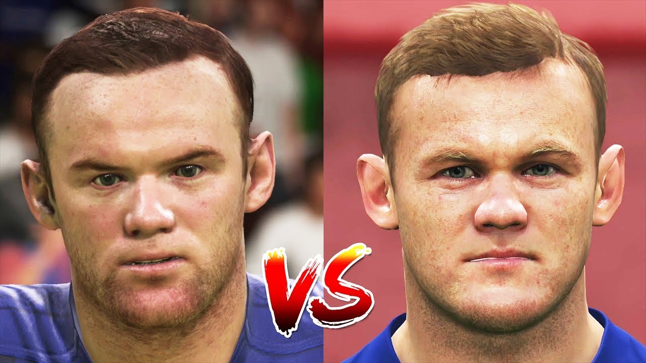 FIFA 18 vs PES 18 Everton Faces Comparison (Rooney, Sigurdsson + more ...