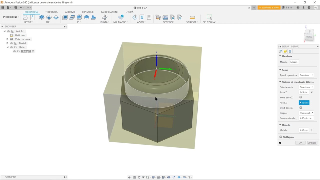 Fusion 360 autodesk Come utilizzare il cam : le basi. - YouTube