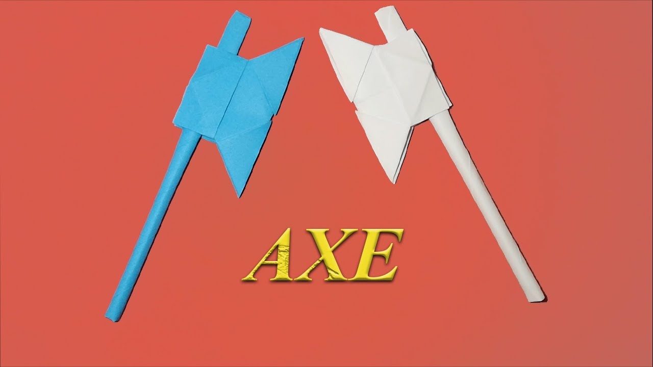 How to make an axe with paper easy tutorial Origami - YouTube