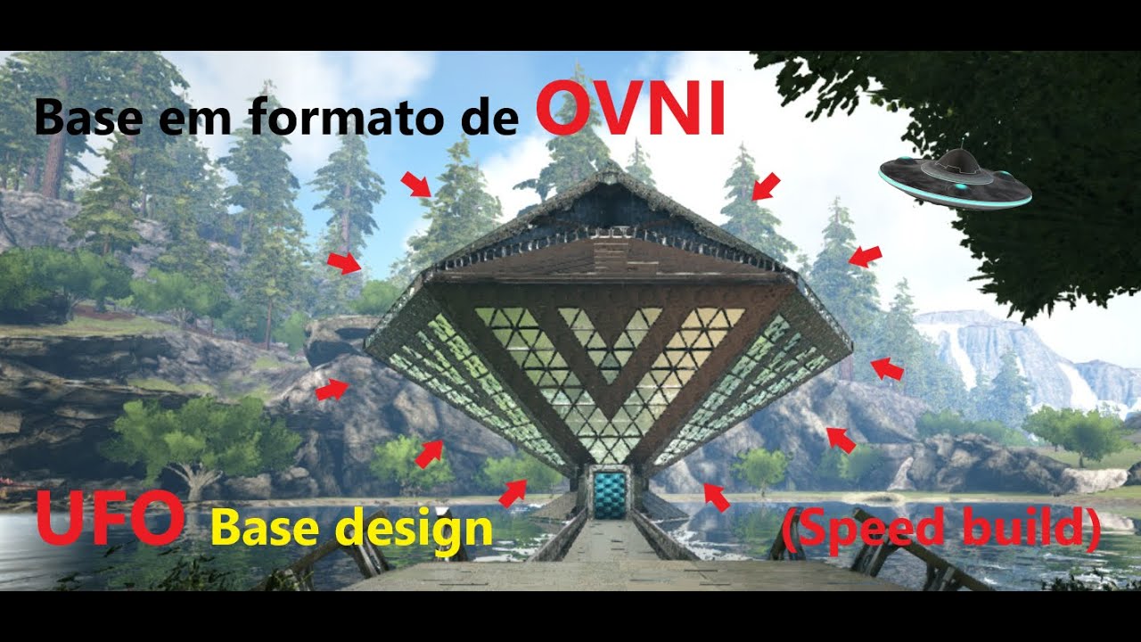 Ark - Base em forma de OVNI(UFO Base Design)(no mods)(speed build ...